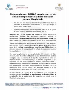 Fiduprevisora – FOMAG amplía su red de salud e implementa la libre ...