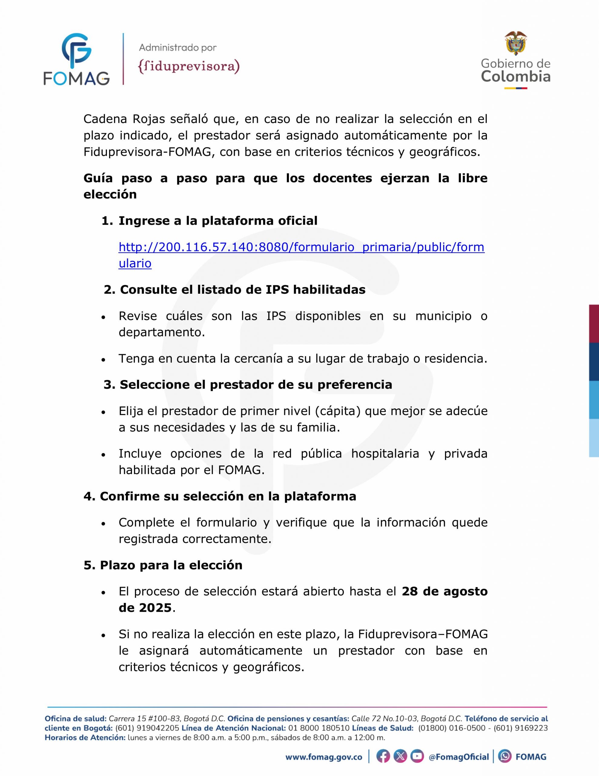 Fiduprevisora – FOMAG amplía su red de salud e implementa la libre ...